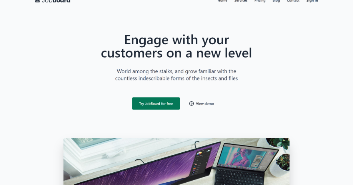 Premium landing page with Minimal design for Tailwind CSS