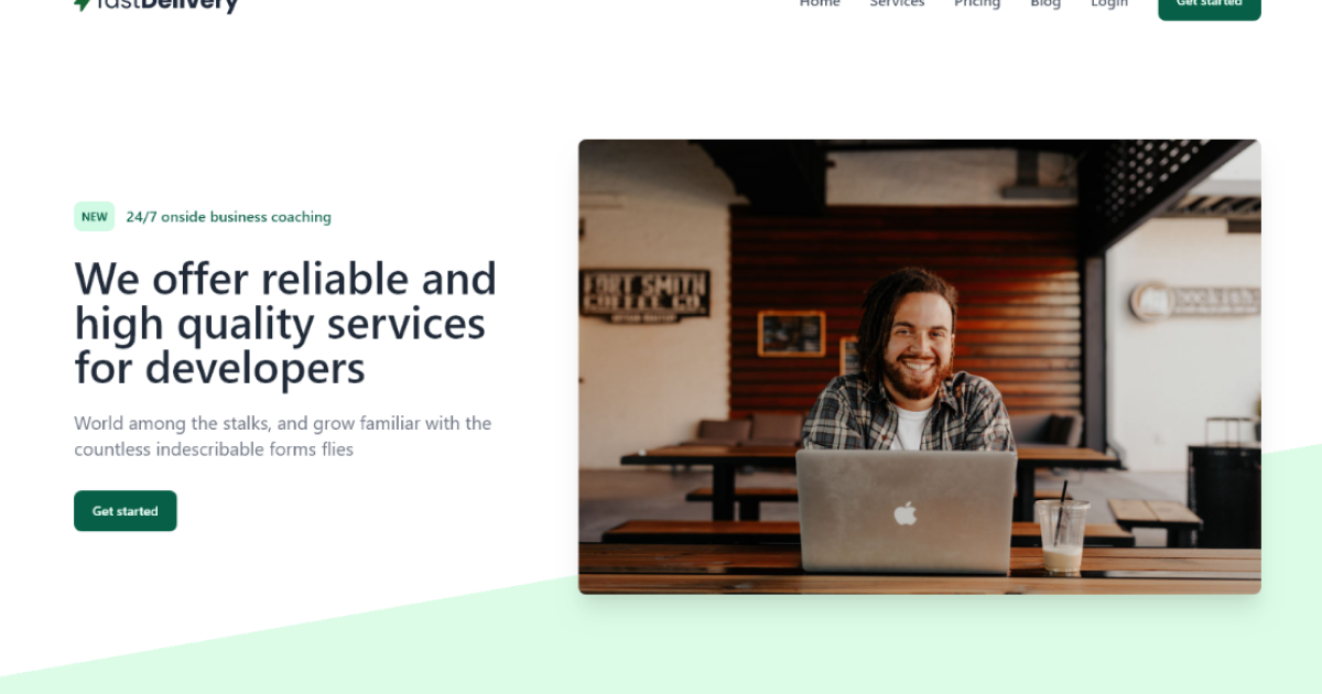 Premium landing page for services made in Tailwind CSS